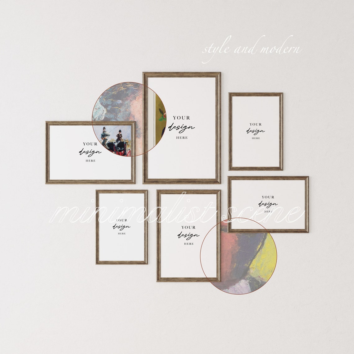 6 Frame Mock Ups, Gallery Wall Mockup for Art, Antique Frame Mockup ...