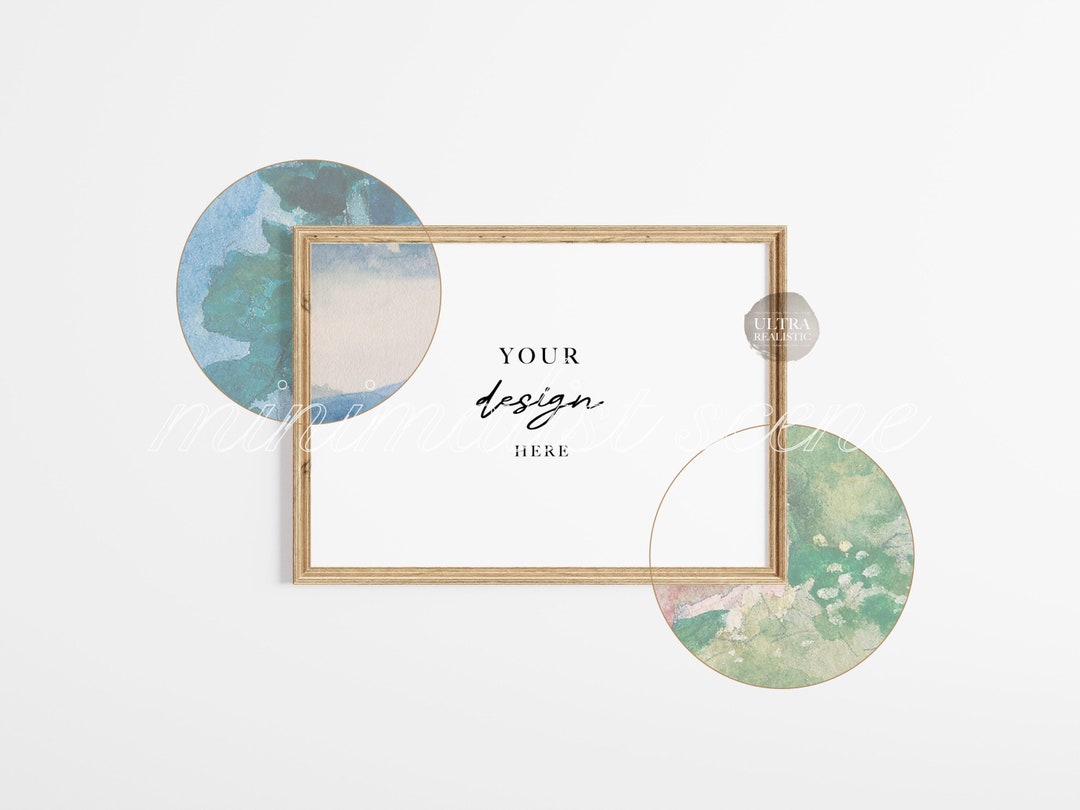Single 7x5 Wooden Frame Mockup, Horizontal Styled Frame Mockup ...
