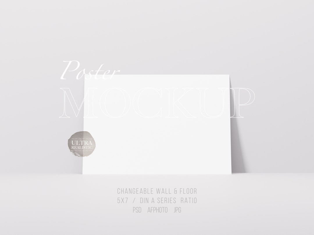 A4 A3 Poster Mockup, 7x5 Simple Poster Display Mockup, Modern ...