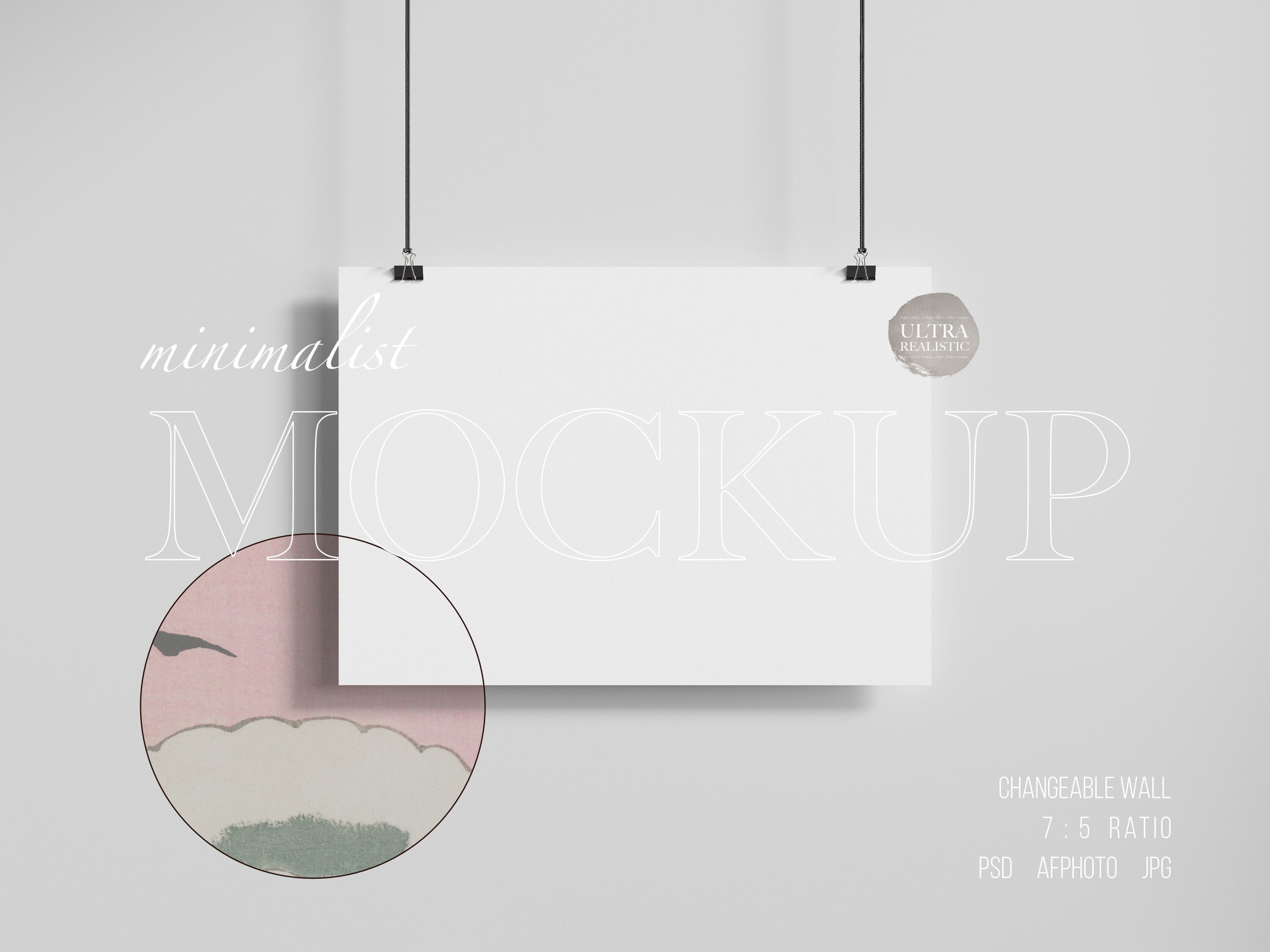 A4, A3 Poster Mockup, 7x5 Minimal Wall Art Display Mockup, Modern ...