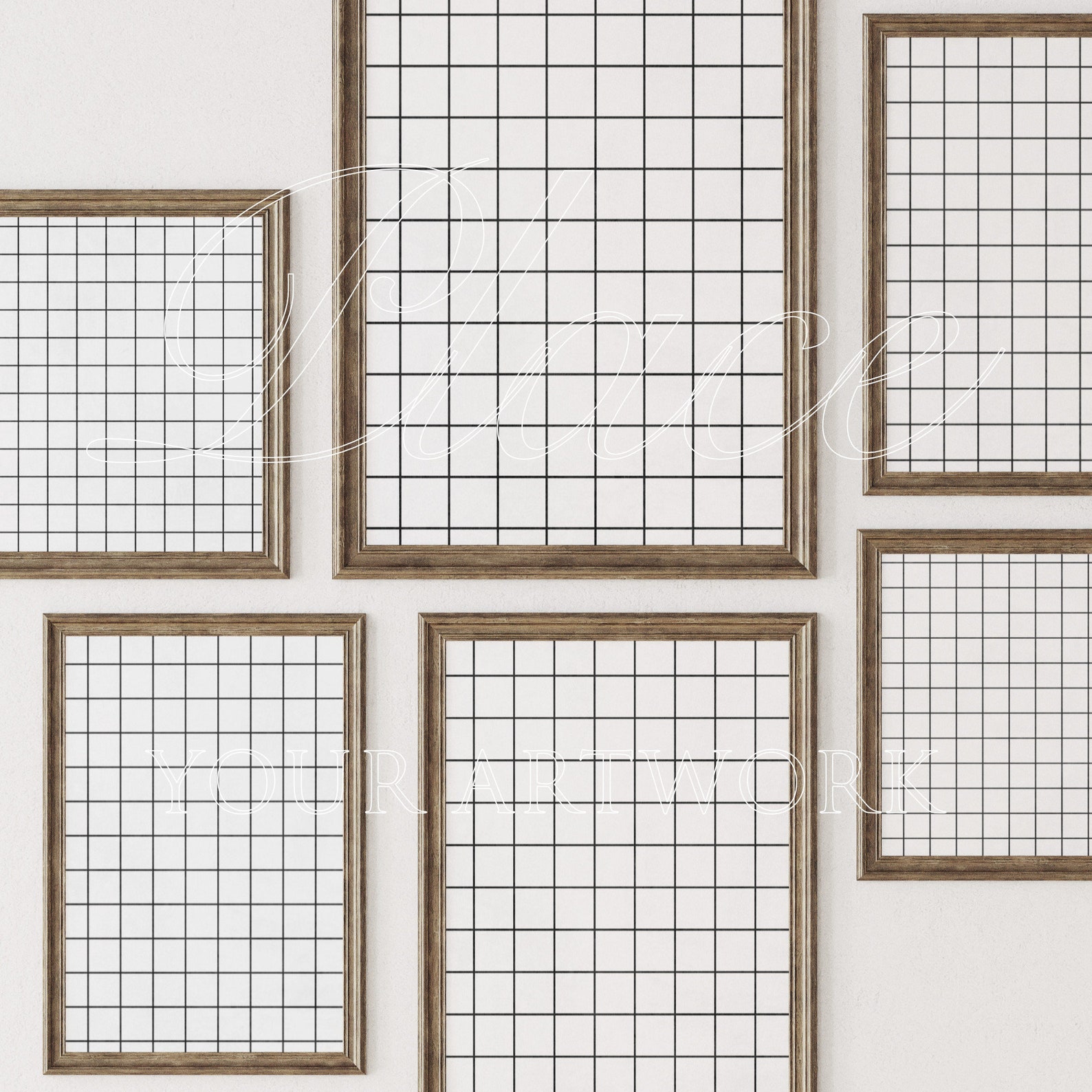 6 Frame Mock Ups, Gallery Wall Mockup for Art, Antique Frame Mockup ...