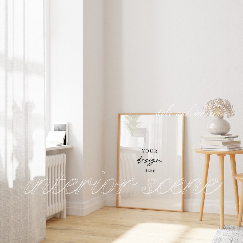 Tall Poster Mockup DIN A Vertical Frame Mockup Oak Wooden - Etsy