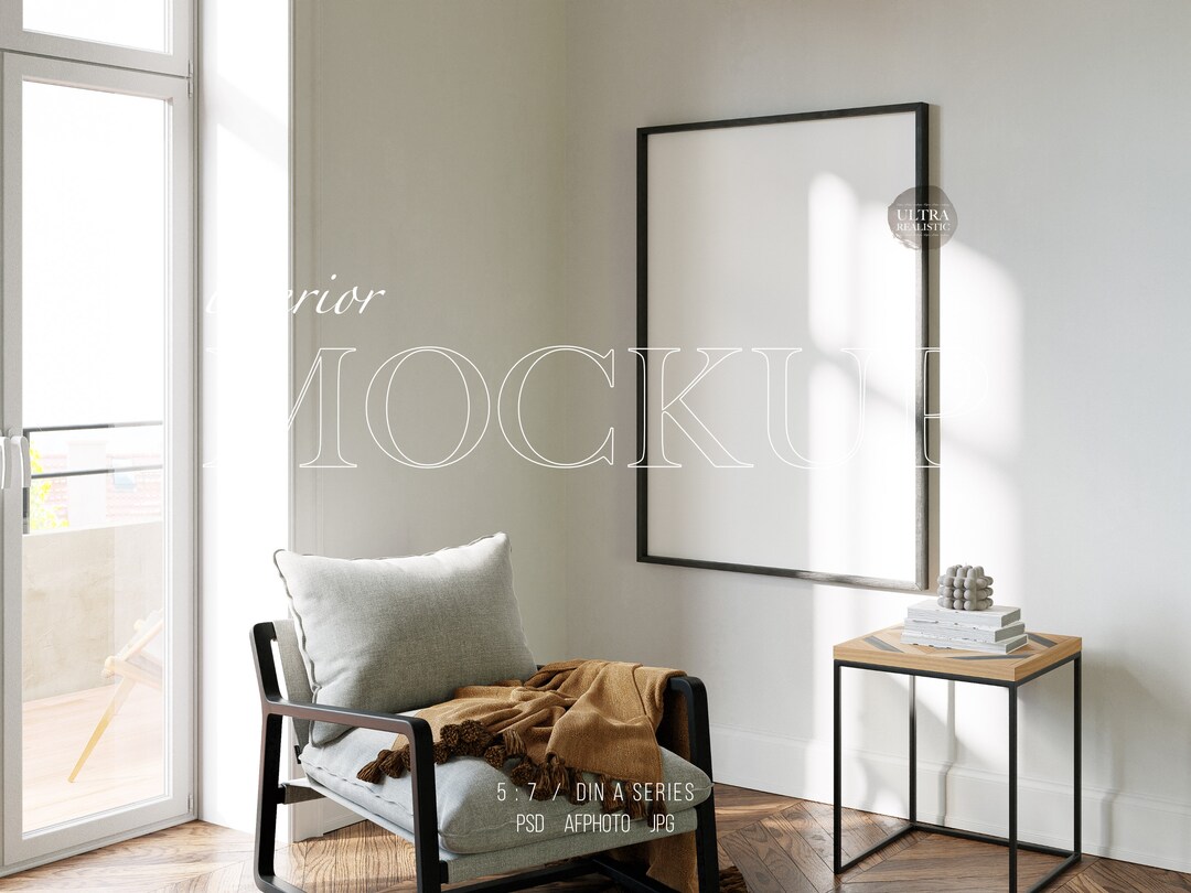 Black Wood Frame Mockup DIN, 5x7 Vertical Frame Mockup, Wallpaper ...