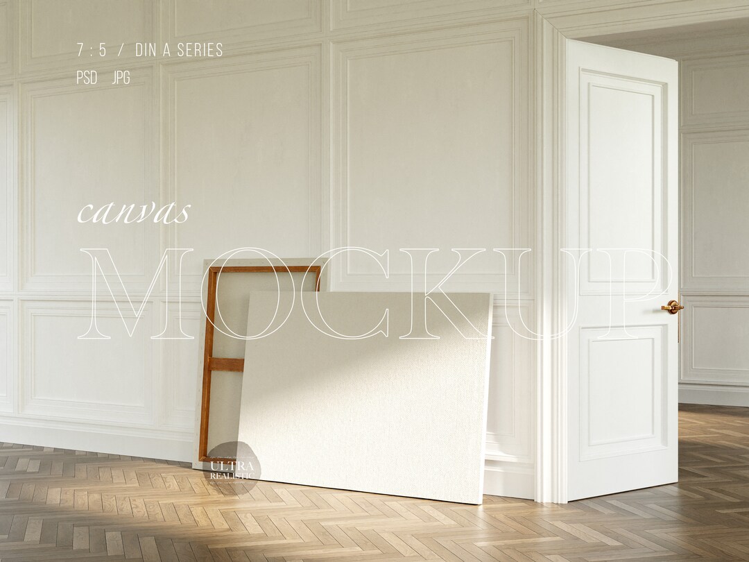 7x5 Cotton Canvas Mockup, Horizontal Painting Mockup, Minimalist Artist ...