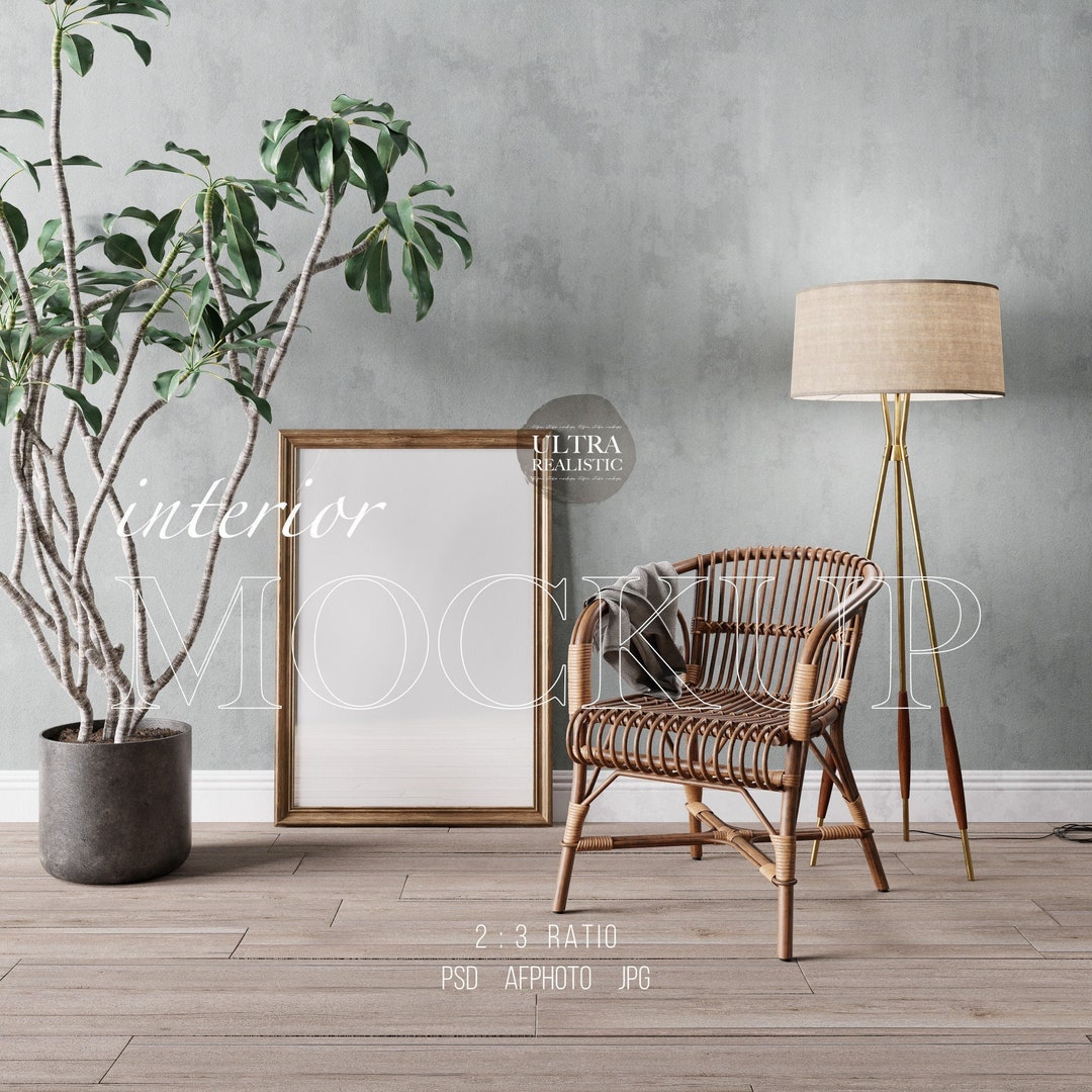 Vertical Antique Frame Mockup, 2x3 Ratio Dark Wooden Frame Mockup ...