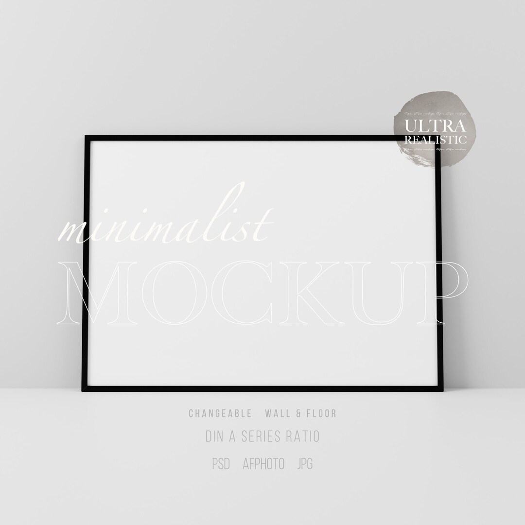 Thin Black Frame Mockup DIN, Horizontal Frame Mockup, Frame Mockup DIN ...