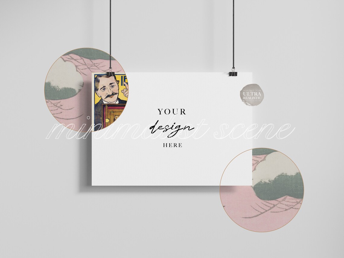 A4, A3 Poster Mockup, 7x5 Minimal Wall Art Display Mockup, Modern ...