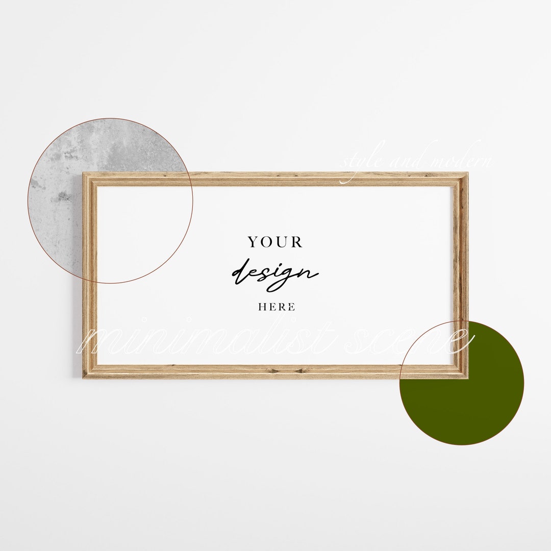 2x1 Frame Mockup, TV Art Frame Mockup, Vintage Wooden Frame Mockup ...