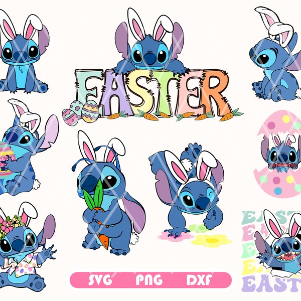 Stitch Easter Svg - Etsy