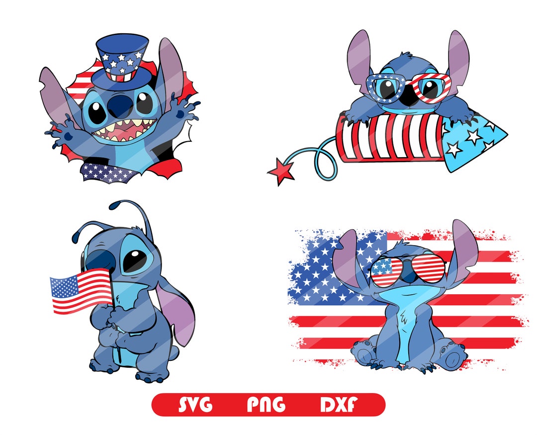 4th of July Stitch PNG Svg Stitch Png Fourth of July - Etsy Australia