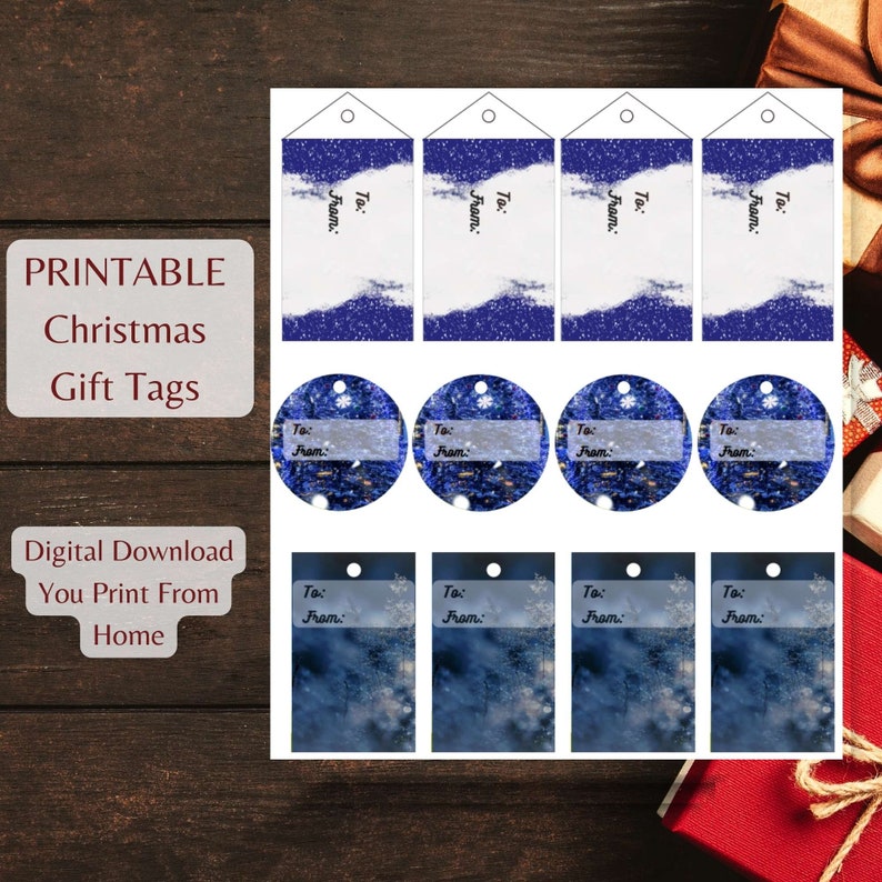 Christmas Gift Tag, Printable Christmas Gift Tags, Digital Gift Tags ...