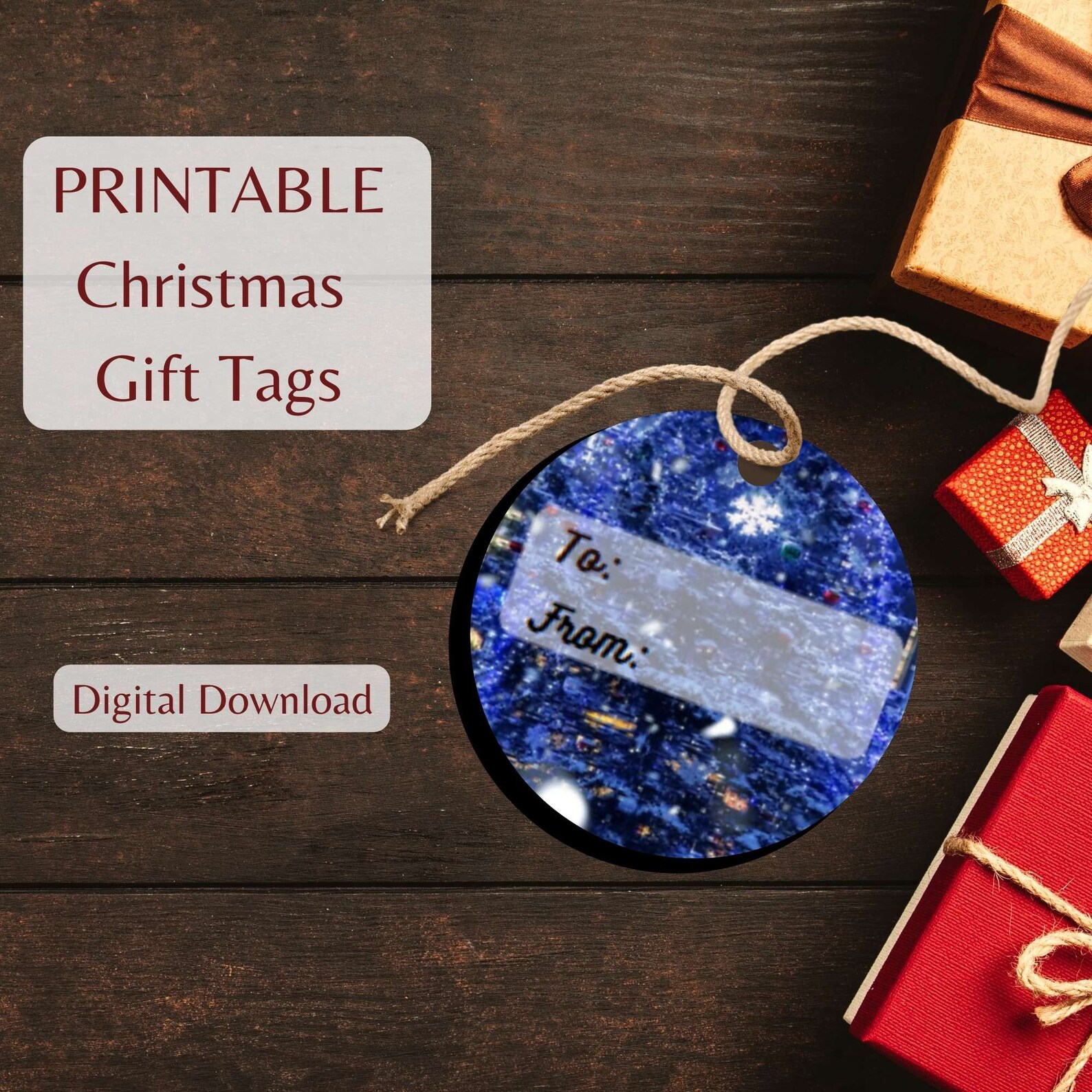 Christmas Gift Tag, Printable Christmas Gift Tags, Digital Gift Tags ...