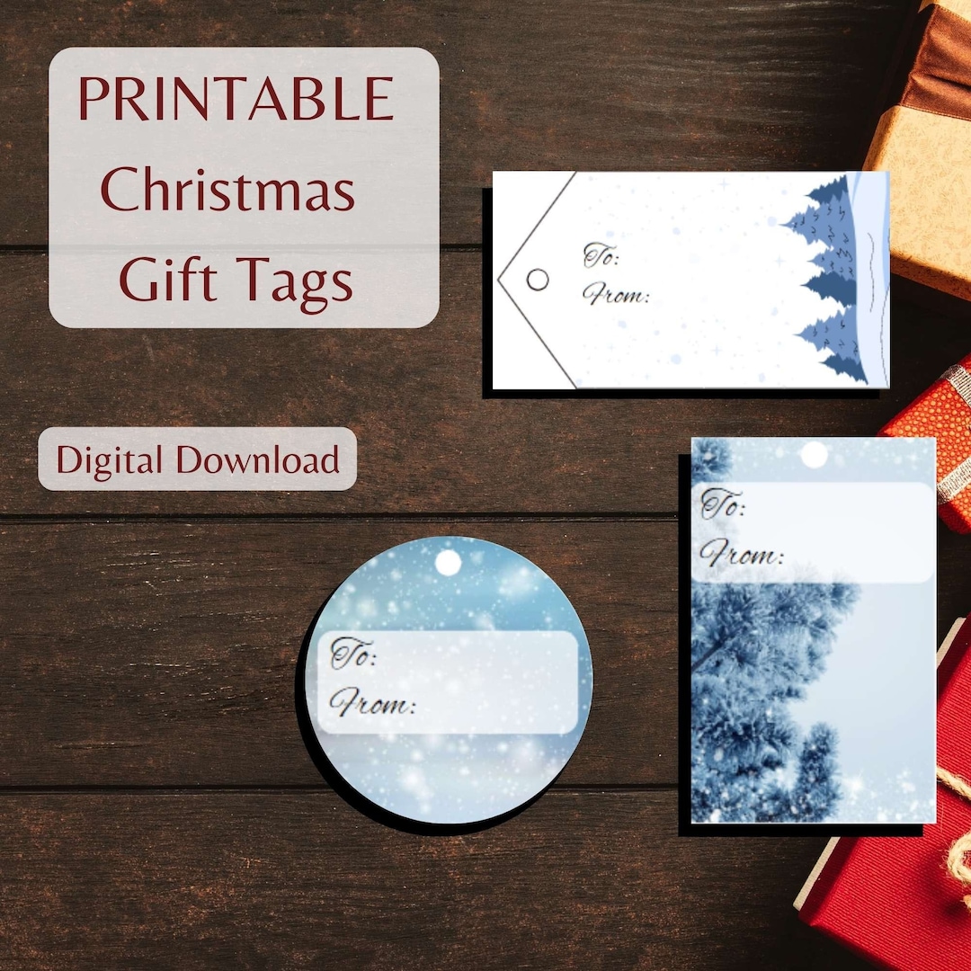 Christmas Tags, Printable Christmas Gift Tags, Digital Gift Tags ...