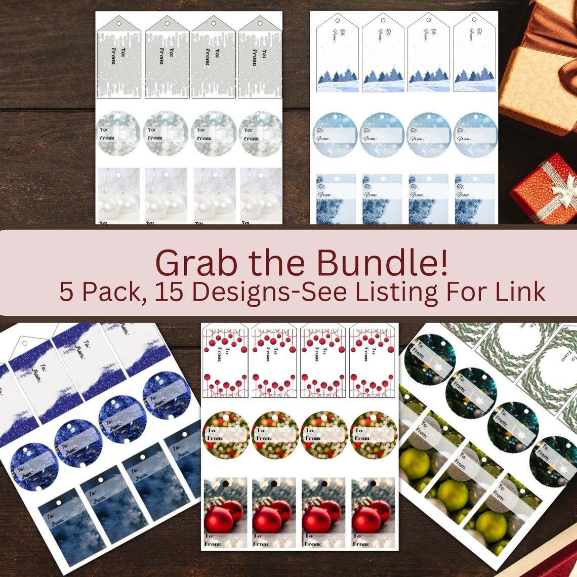 Christmas Gift Tag, Printable Christmas Gift Tags, Digital Gift Tags ...