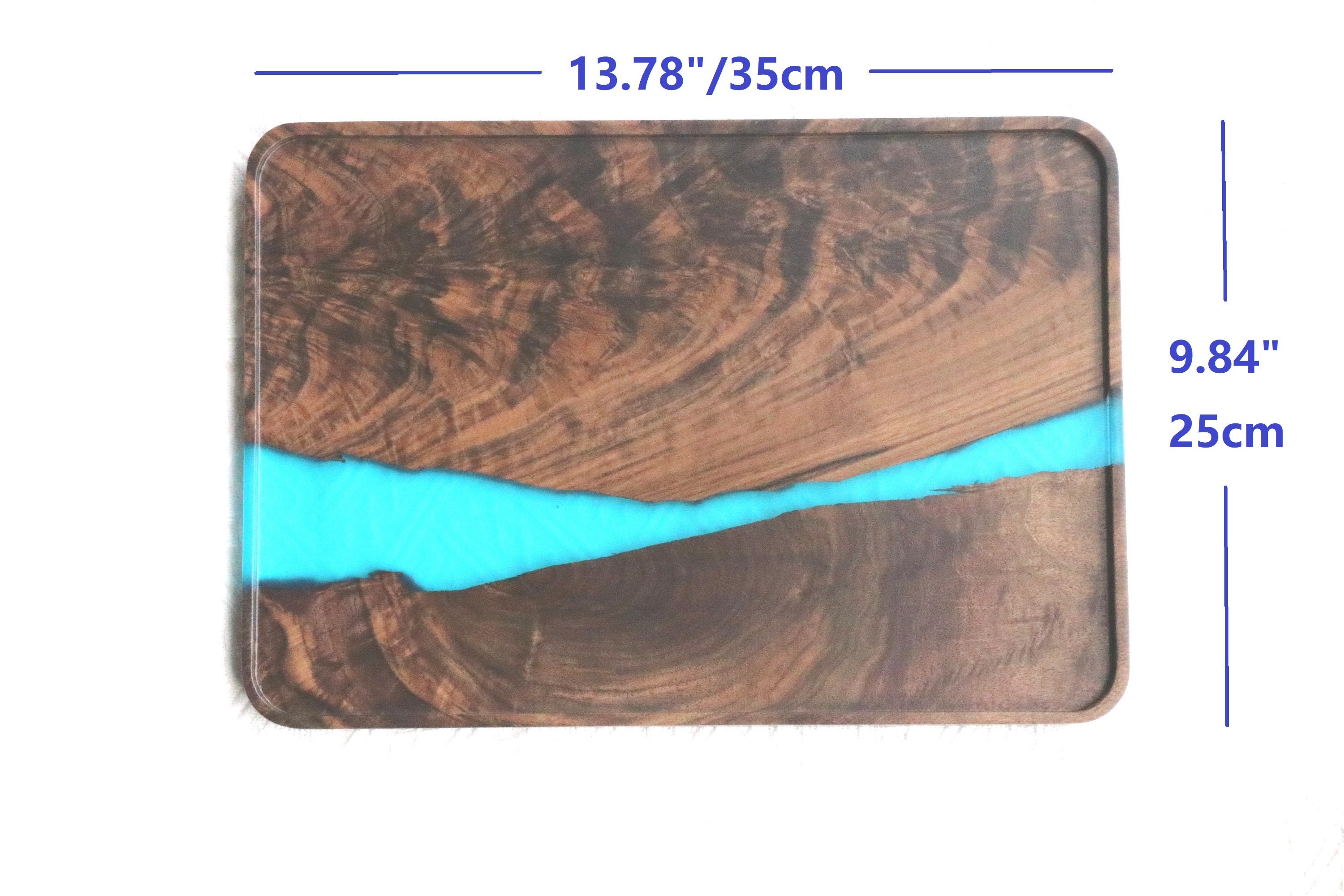 Rectangle Resin Walnut River Tray,resin Charcuterie Board,walnut Resin ...