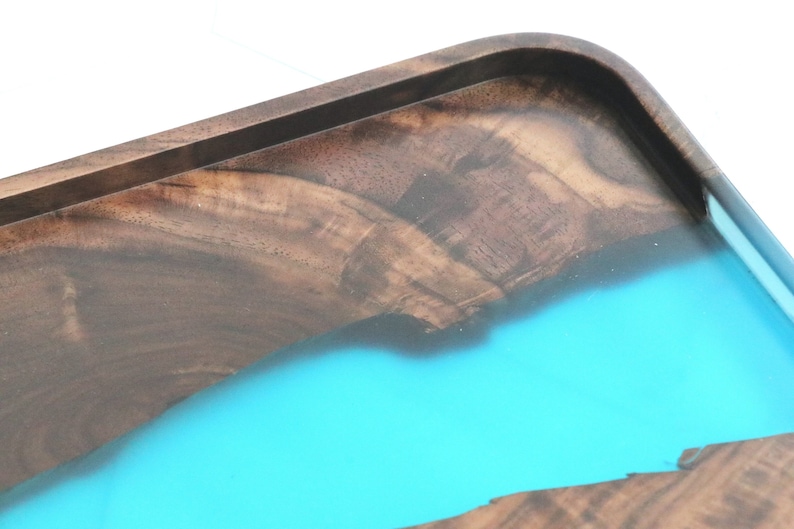 Rectangle Resin Walnut River Tray,resin Charcuterie Board,walnut Resin ...