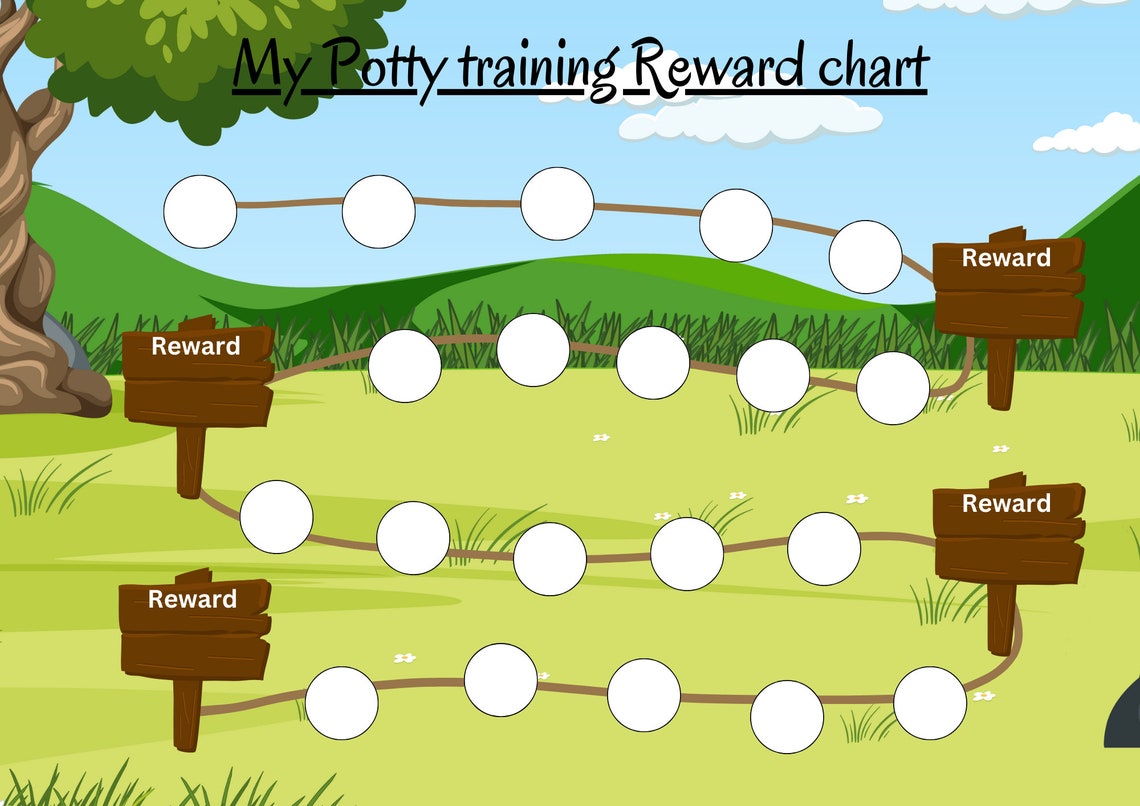 Potty Training Chart Reward Chart Jungle Reward Chart Kids Reward Chart ...