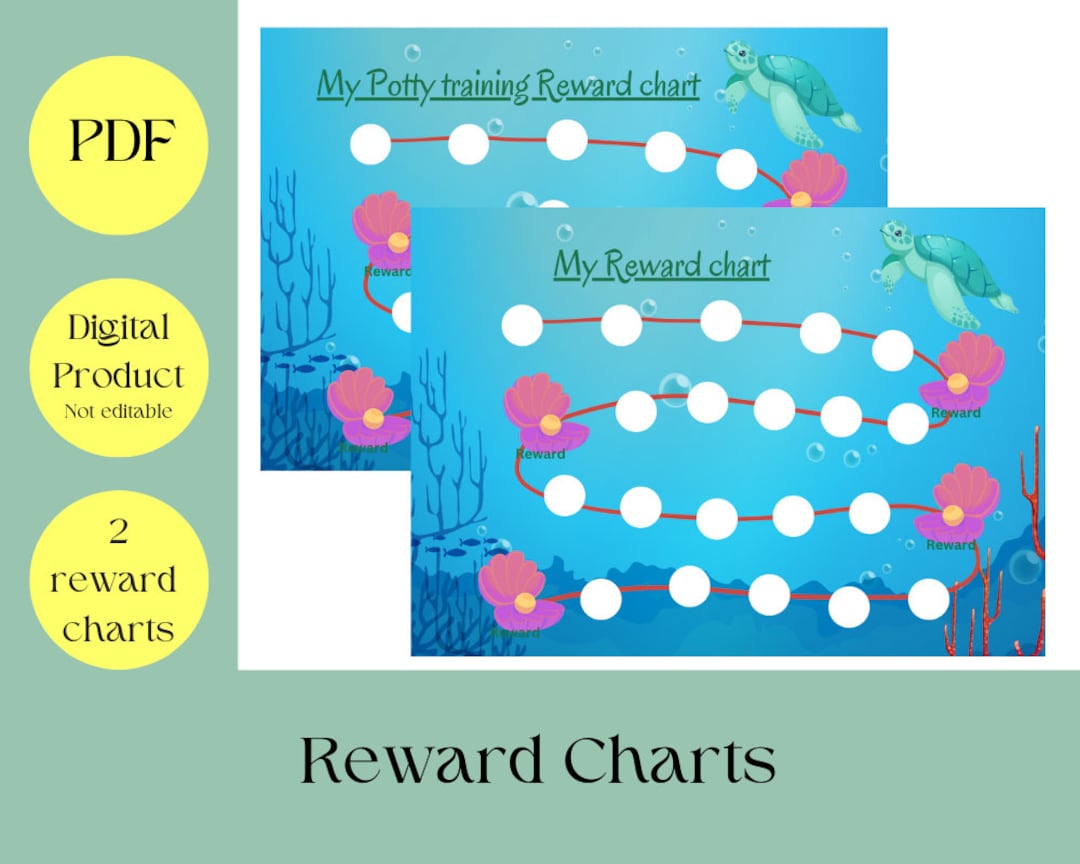 Printable Potty Training Reward Chart Digital Reward Chart under the ...