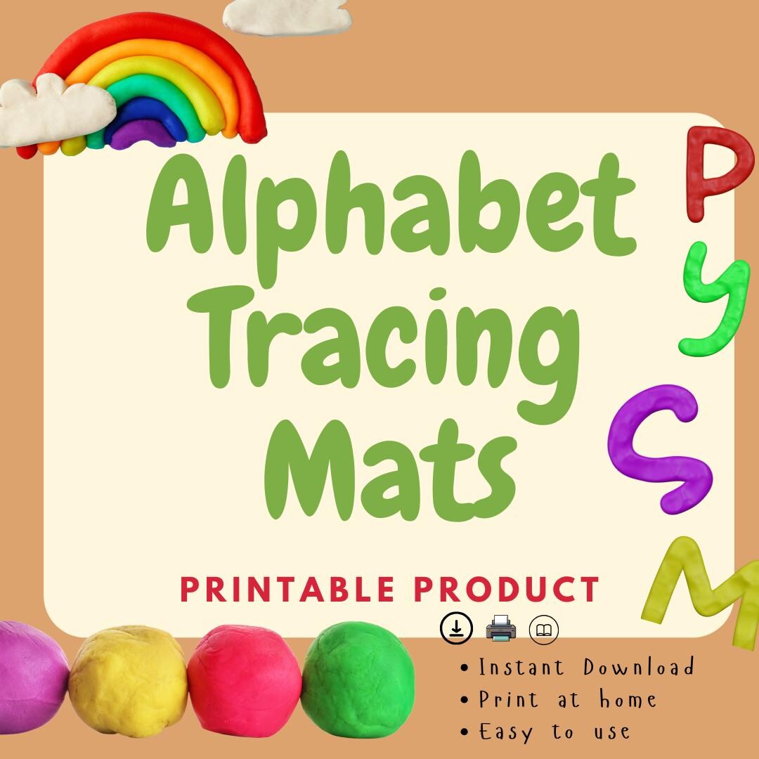 Alphabet Tracing Mats A-Z: Preschool & Kindergarten Learning - Etsy