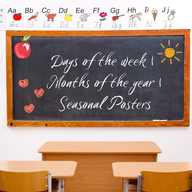 Days of the Week | Months of the Year Poster | Seasons Posters - Etsy