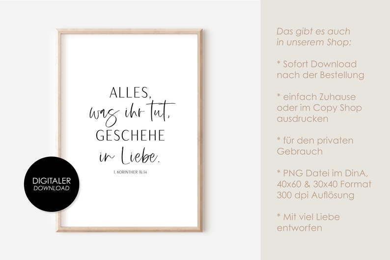 Poster Jahreslosung 2024 ALLES was IHR tut geschehe in LIEBE ...