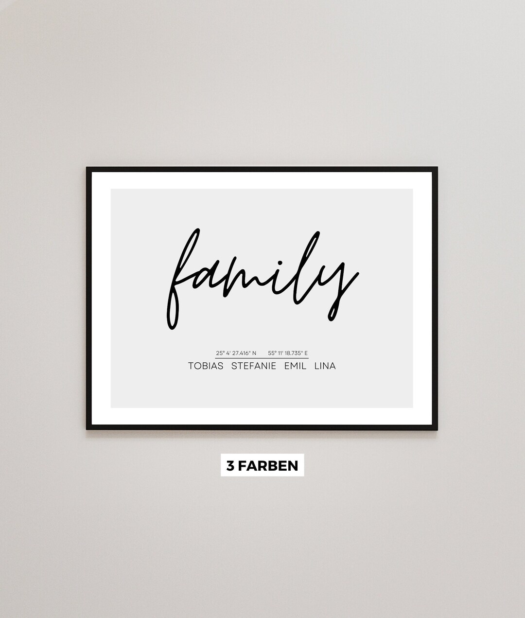 Family With Names Personalized Poster Personalized Poster First Names ...
