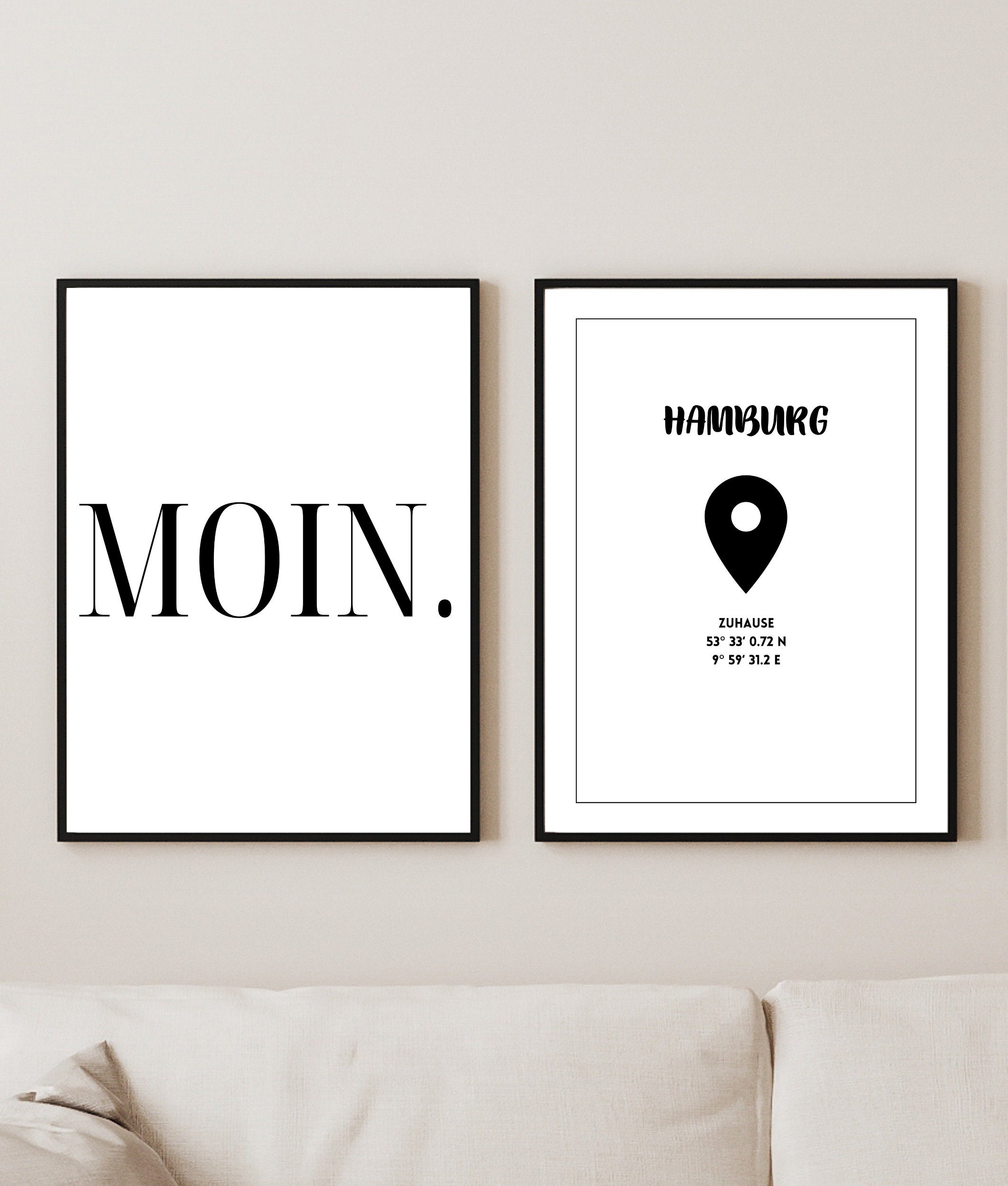 Poster Moin Bild, Dialekt, Poster Spruch, Wohnung einrichten, Flur Deko ...