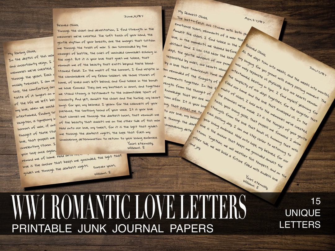 Romantic Junk Journal Vintage Love Letter Pages for Junk Journal Kits ...