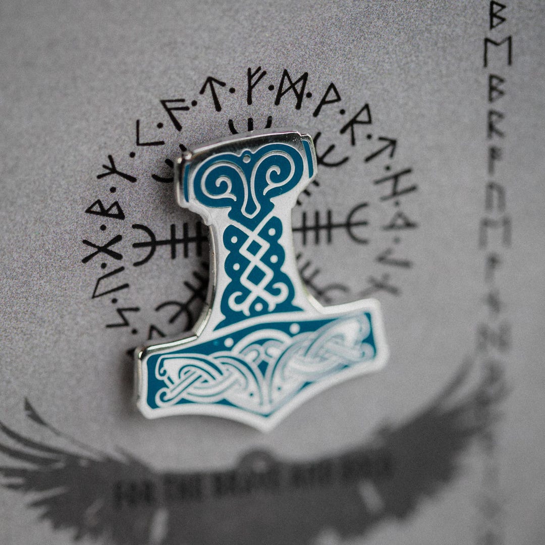 Thor’s Hammer Mjölnir - Modern Viking Enamel Pin - Etsy