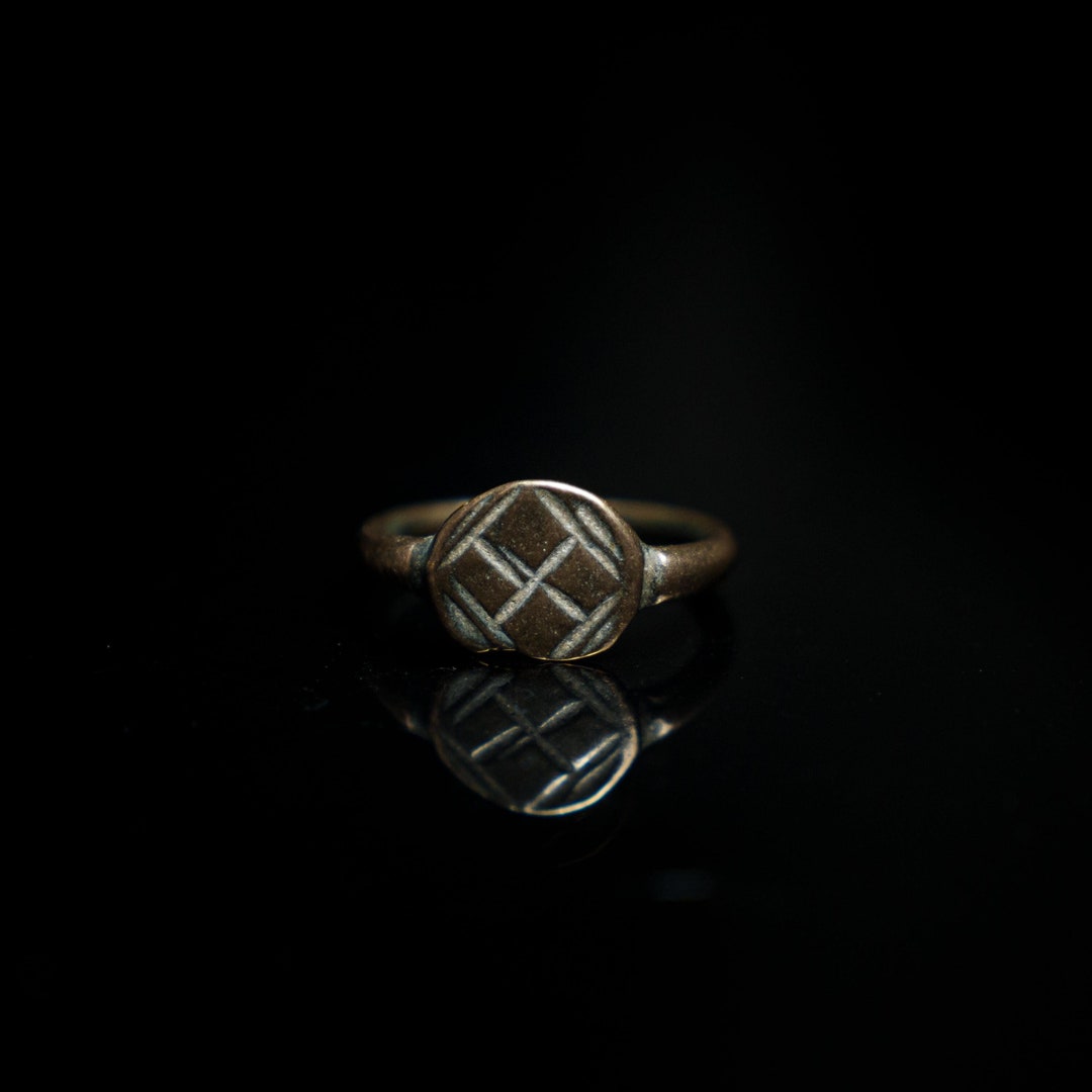 Authentic Greek Bronze Ring "xiphos" With Geometric Motif, Ancient ...