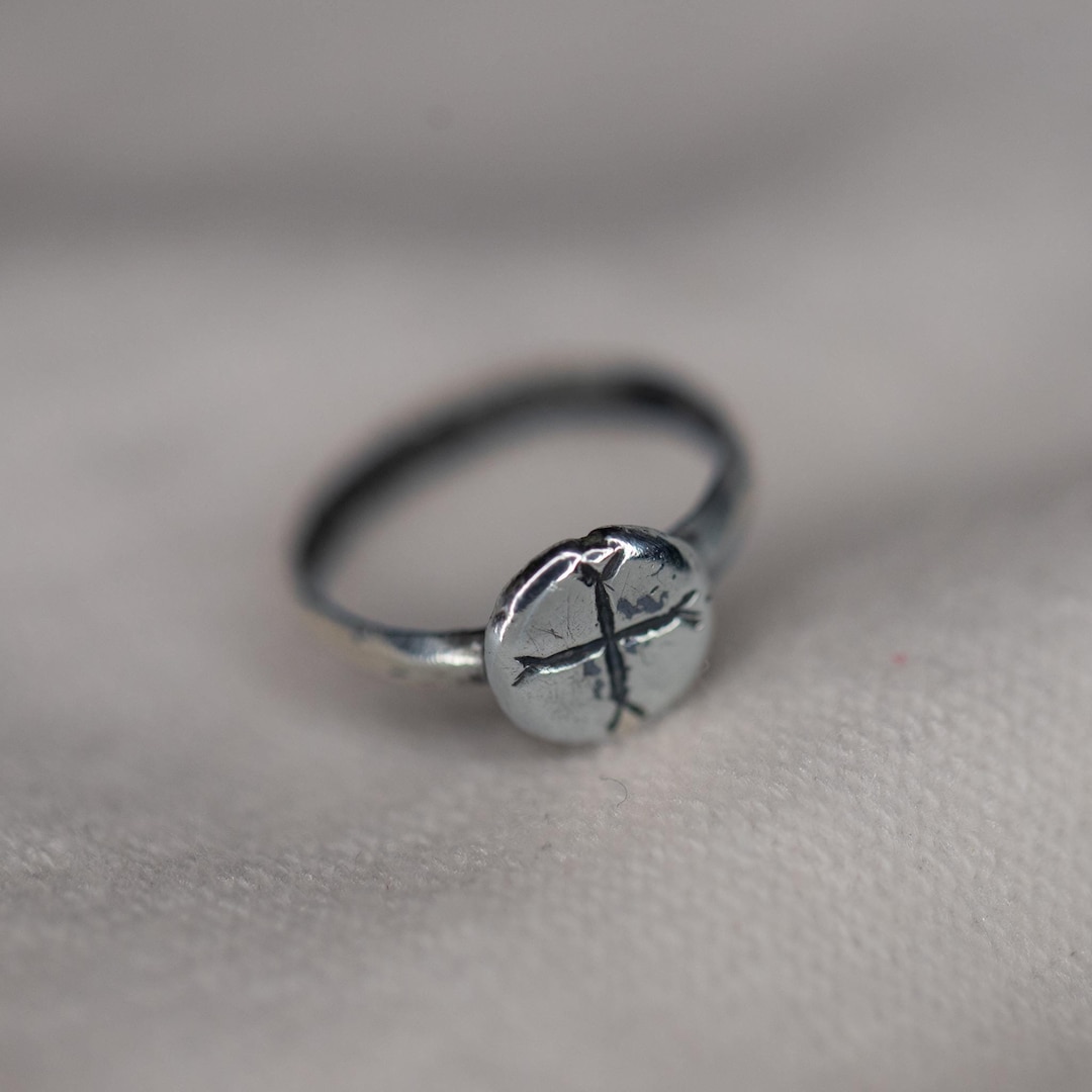 Authentic Medieval Silver Crusader Child's Ring With Engraved Cross ...