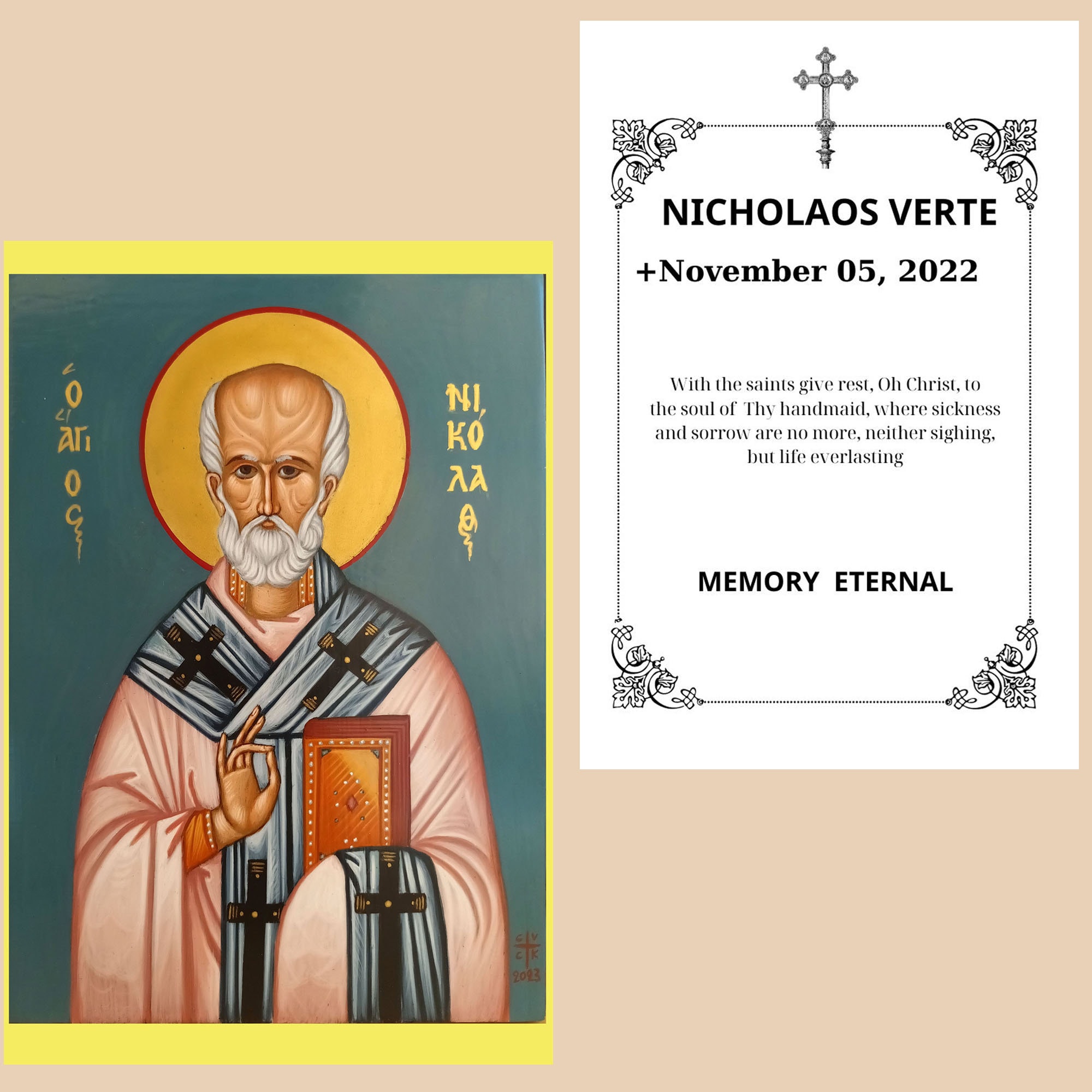 Custom Laminated Orthodox Christian Memorial Card: Pocket Saint Card - Etsy