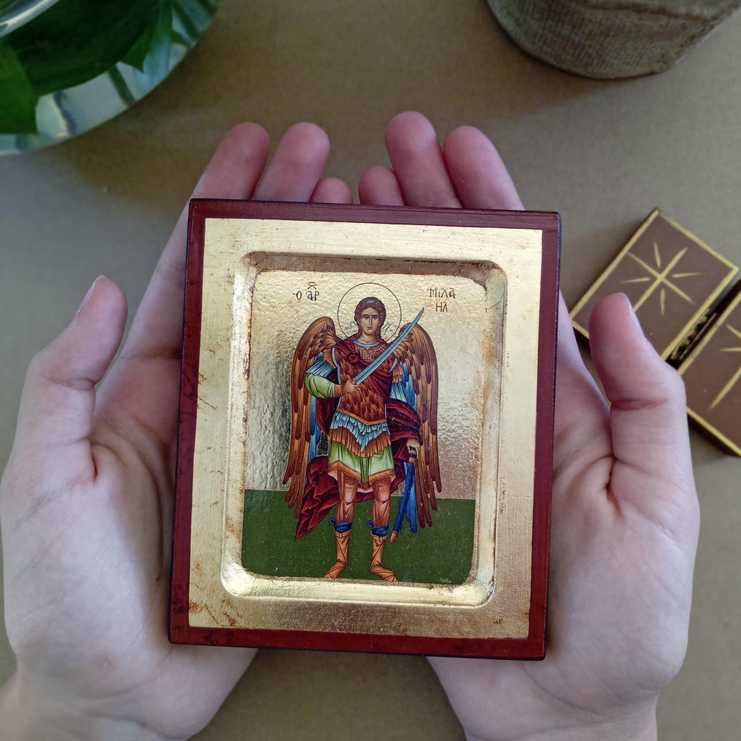 Orthodox Guardian Angel Icon: Archangel Michael Lithograph on Wood - Etsy