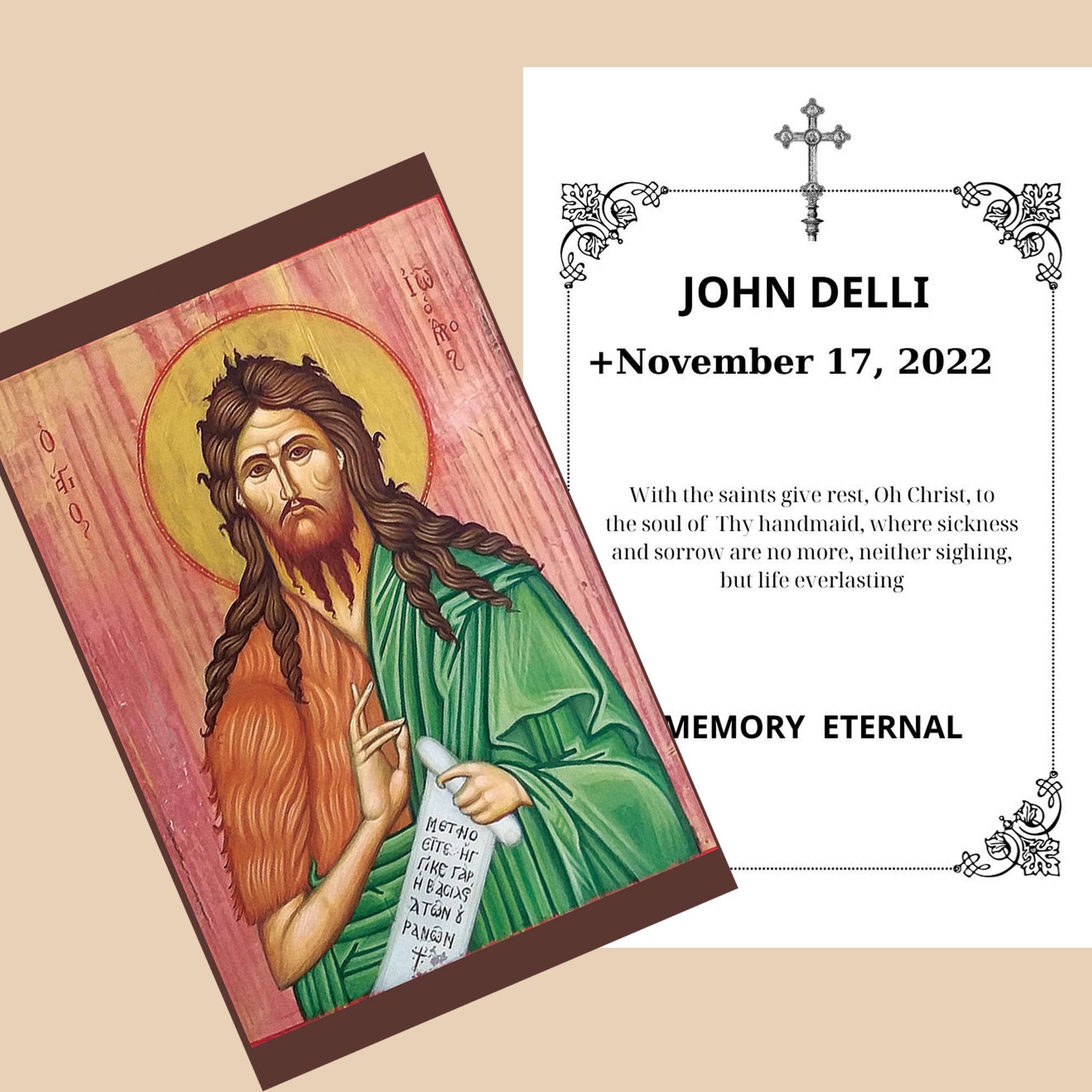 Custom Laminated Orthodox Christian Memorial Card: Pocket Saint Card - Etsy