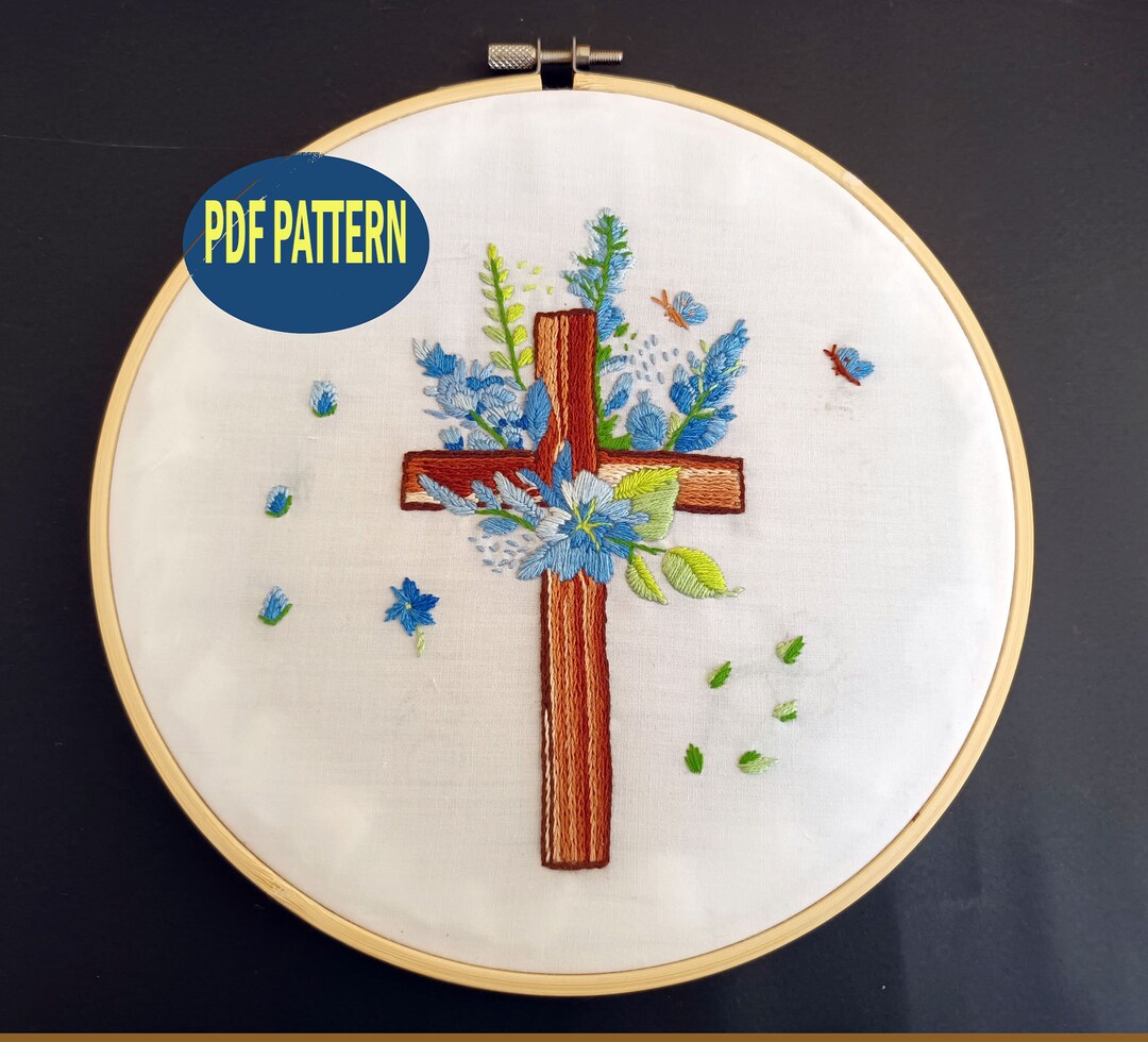 PDF Cross Pattern, Digital Download, Cross Embroidery Pattern, Pascha ...