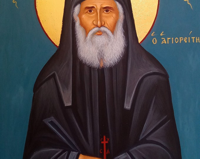 Orthodox Greek Laminated Icon Prayer Icon Cards, Set of 2 Elder Saint ...