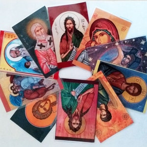 Laminated Orthodox Saints Cards: Greek Holy Icons, Church School (20 ...