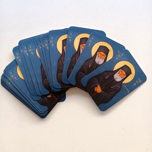 Orthodox Greek Laminated Icon Prayer Icon Cards, Set of 2 Elder Saint ...