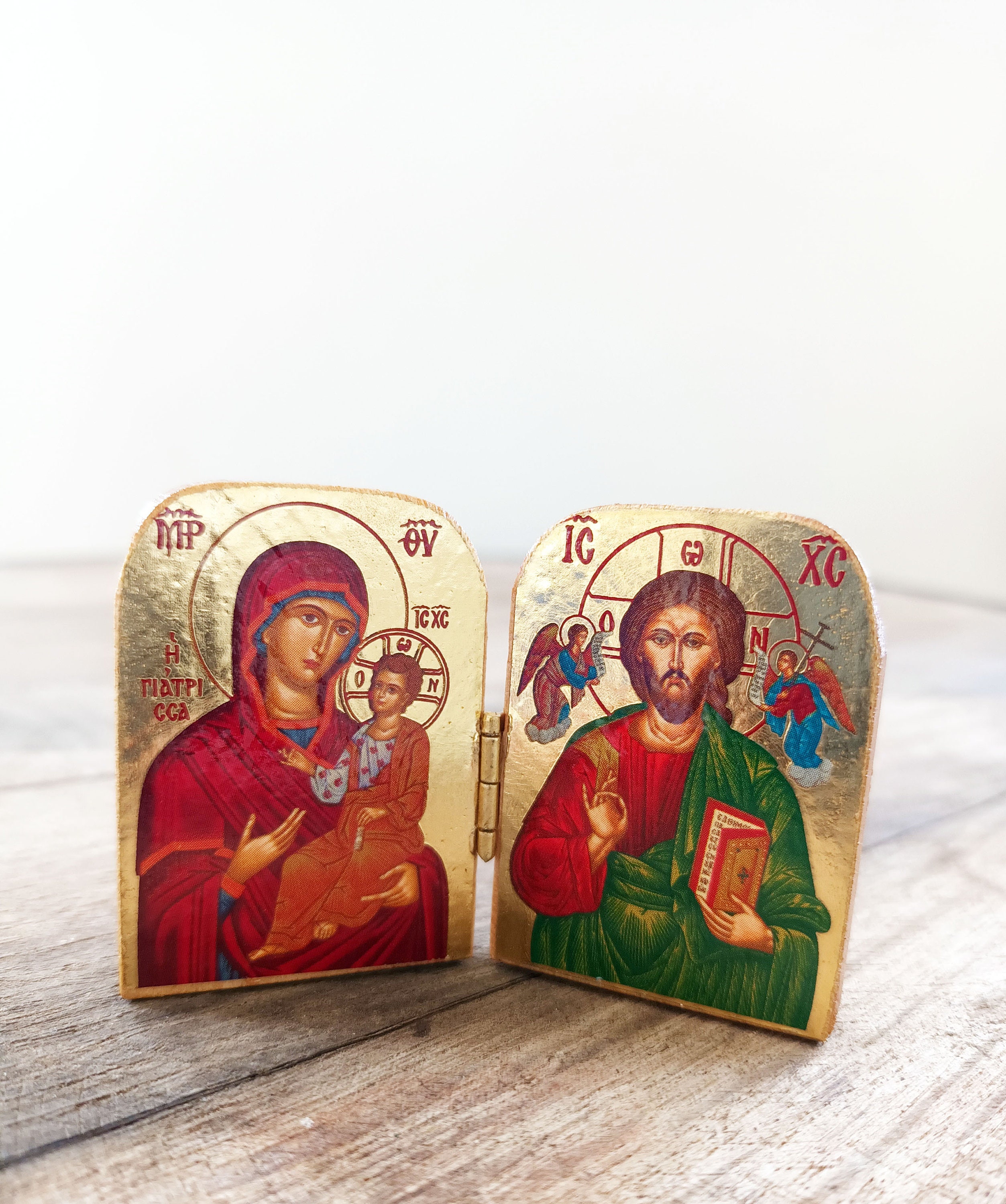 Mini Diptych Orthodox Icon Virgin Mary and Jesus Bedside - Etsy Australia