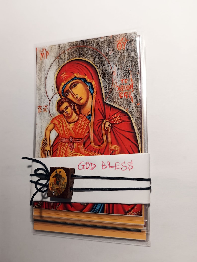 Orthodox Greek Laminated Icon Prayer Icon Cards, 2 Sets of 10 Different ...