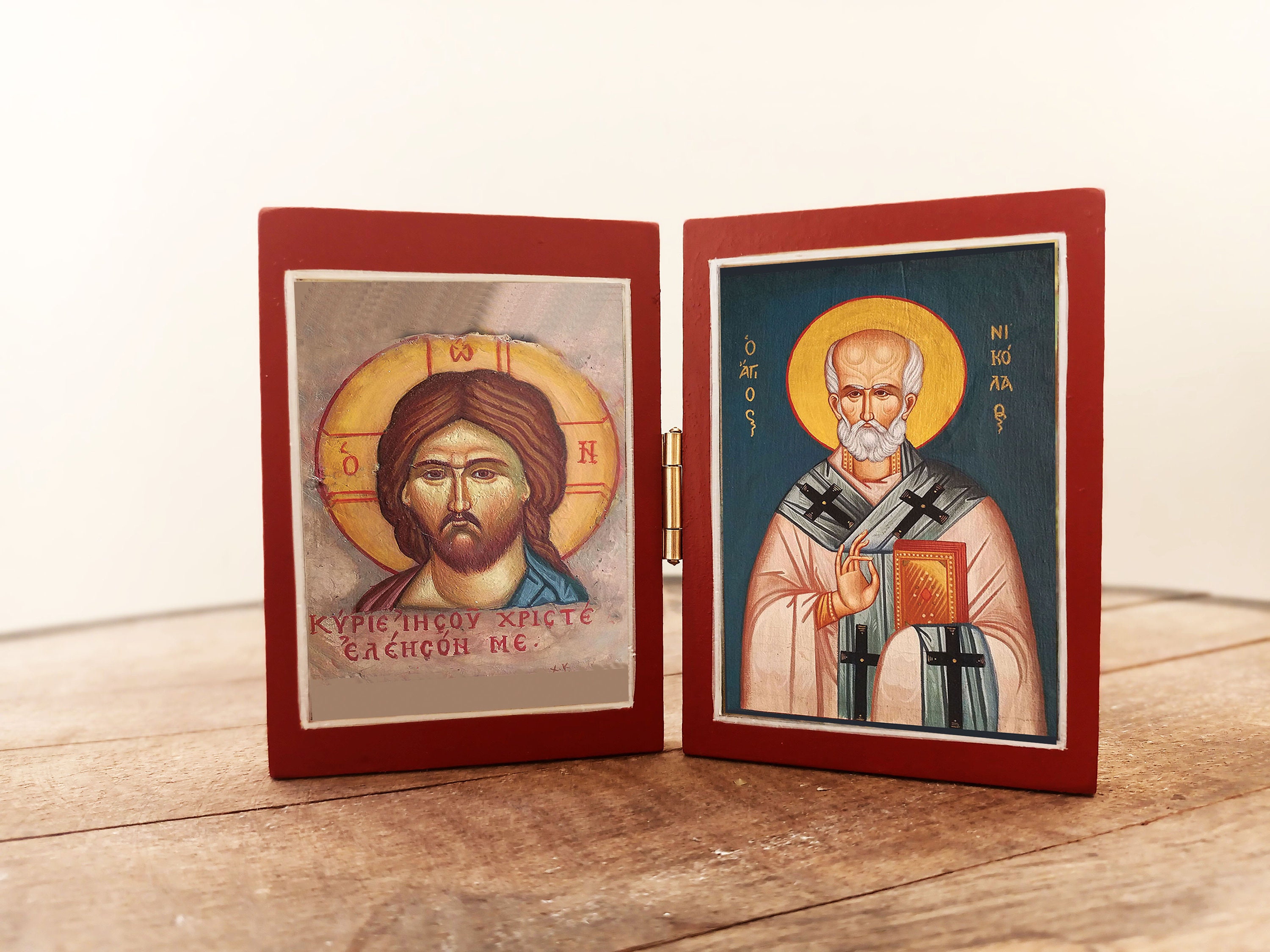 Orthodox Small Diptych Icon for Travellers or Mini Prayer Corner ...