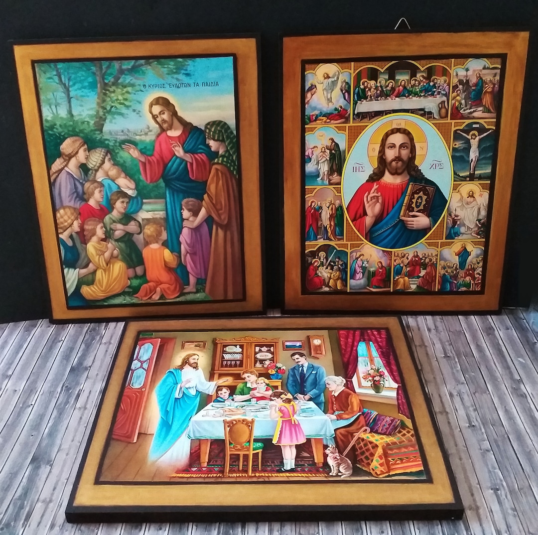 Nazarene Icon Set: Handmade Orthodox Christian Wall Art, Jesus' Life - Etsy