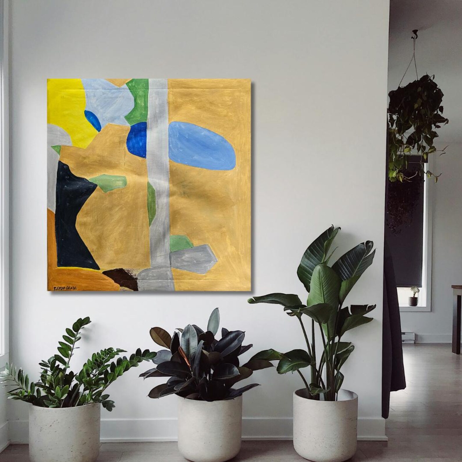 Kenzo Okada Signed Vintage Oil Painting Japanese-american Abstract ...