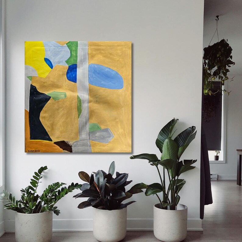 Kenzo Okada Signed Vintage Oil Painting Japanese-american Abstract ...