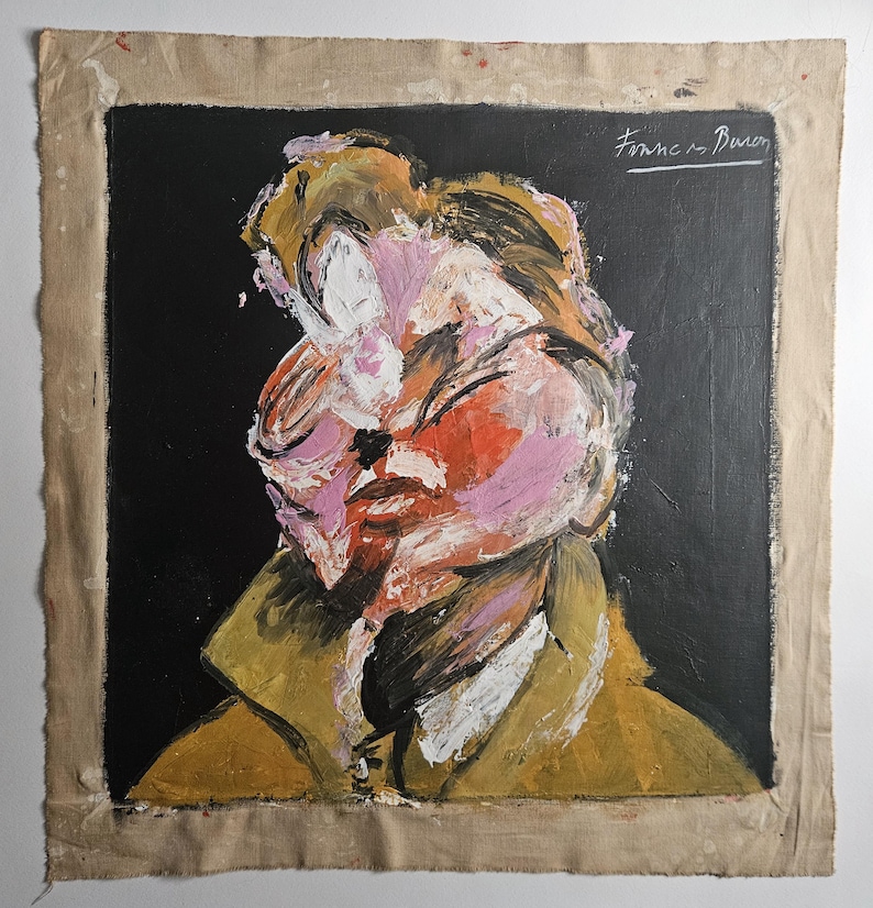 Francis Bacon Style Style Signed Oil Painting Abstract Expressionism ...