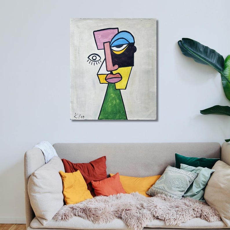 Paul Klee Signed Vintage Oil Painting Abstract Cubism Art - Etsy