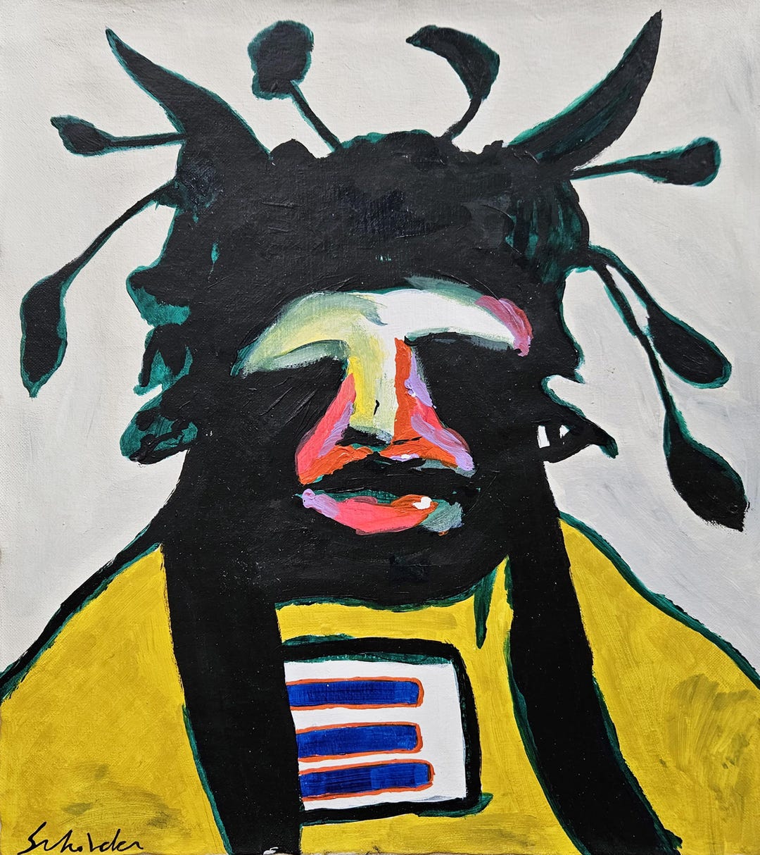 Fritz Scholder Signed Vintage Painting Native American Modernist ...