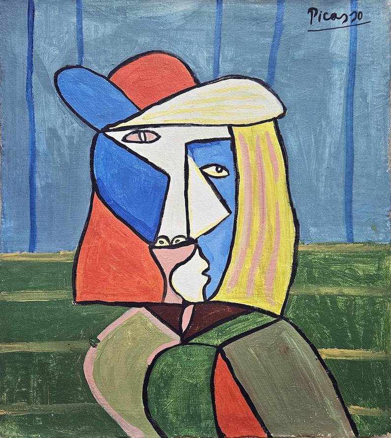 Picasso Signed Vintage Painting Cubism Abstract Expressionism - Etsy