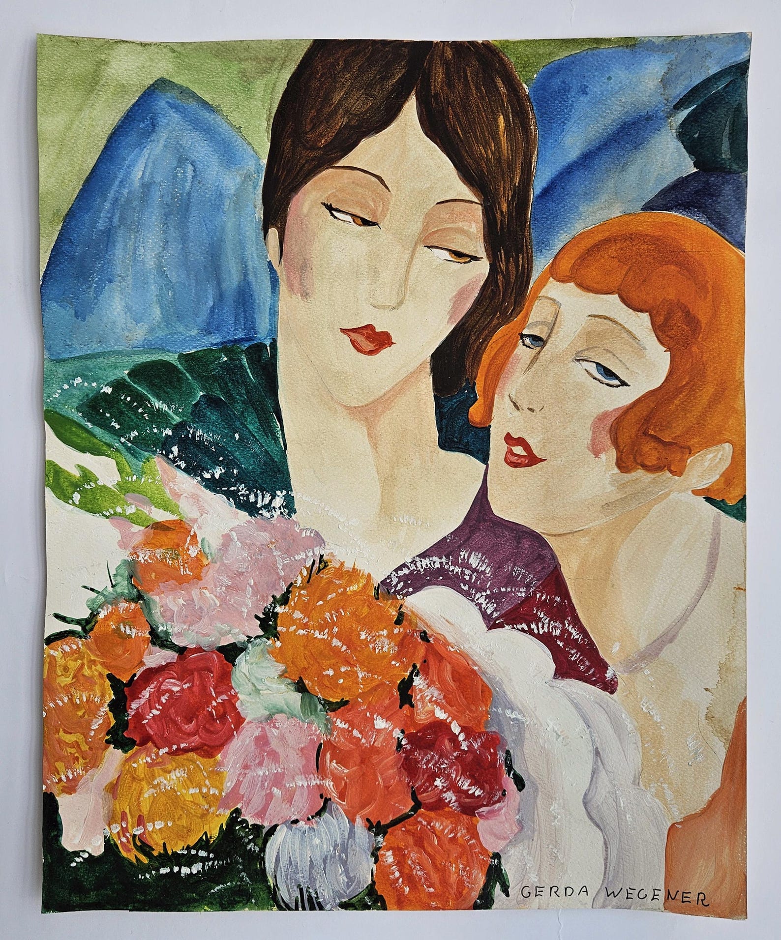 Gerda Wegener Signed Vintage Watercolor Painting Danish Art Deco ...