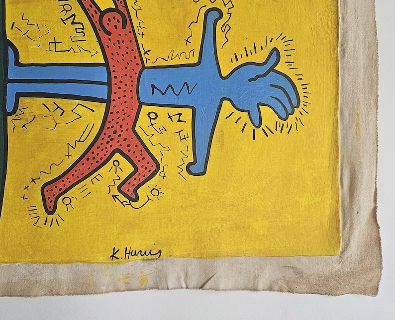 Keith Haring Signed Vintage Painting Pop Art Abstract Expressionism - Etsy